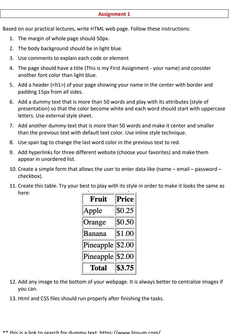 Solved Assignment 1 Based on our practical lectures, write | Chegg.com