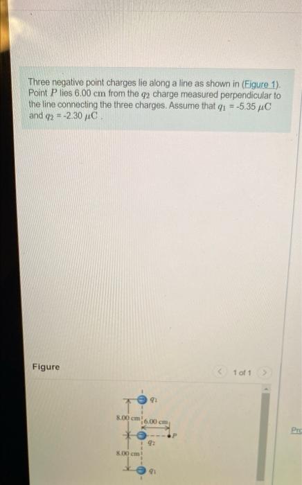Solved Three negative point charges lie along a line as | Chegg.com