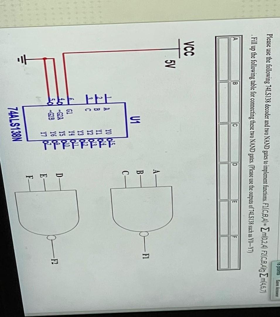 Solved 16 ponts Sant Answer Please use the following 74LS138 | Chegg.com