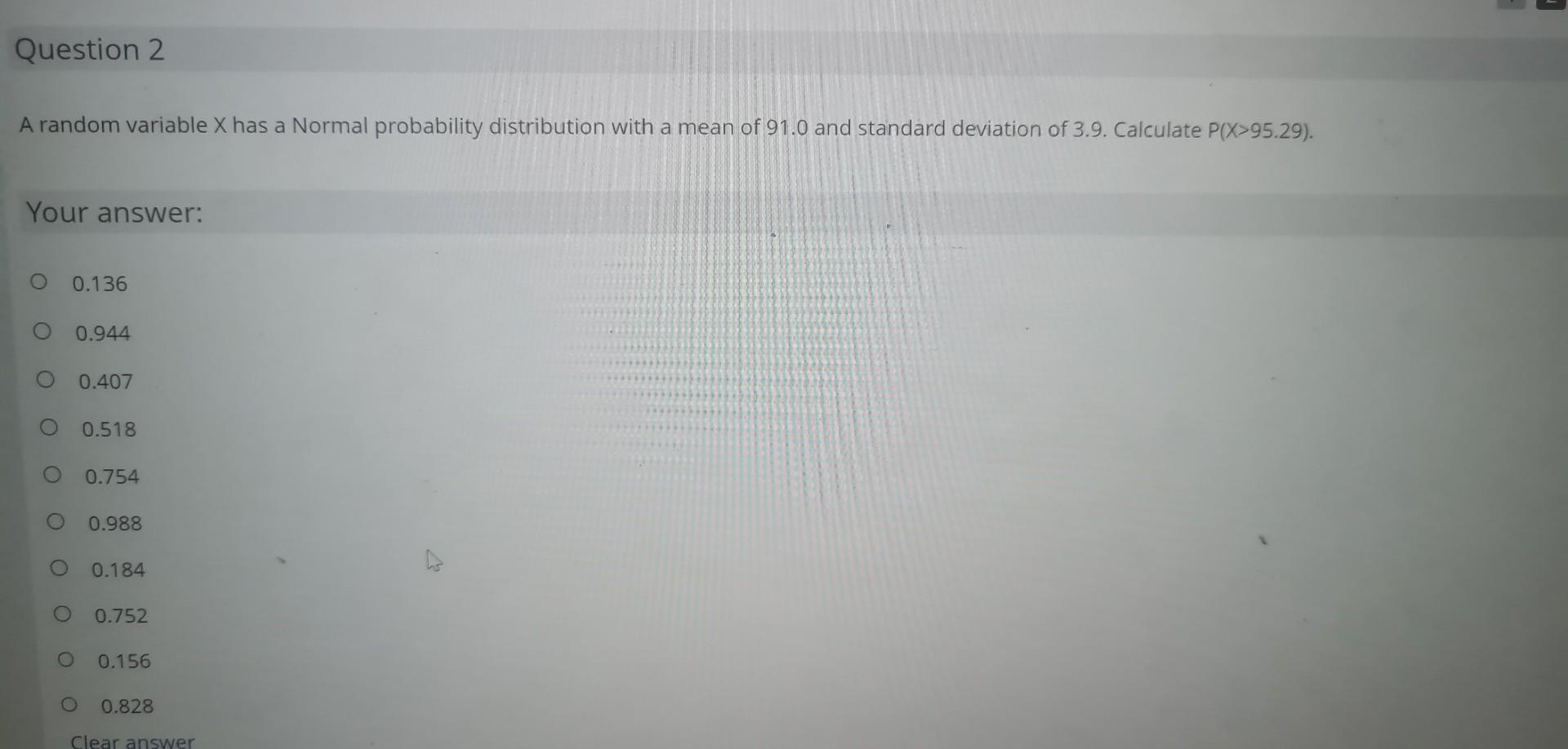 Solved A random variable X has a Normal probability | Chegg.com