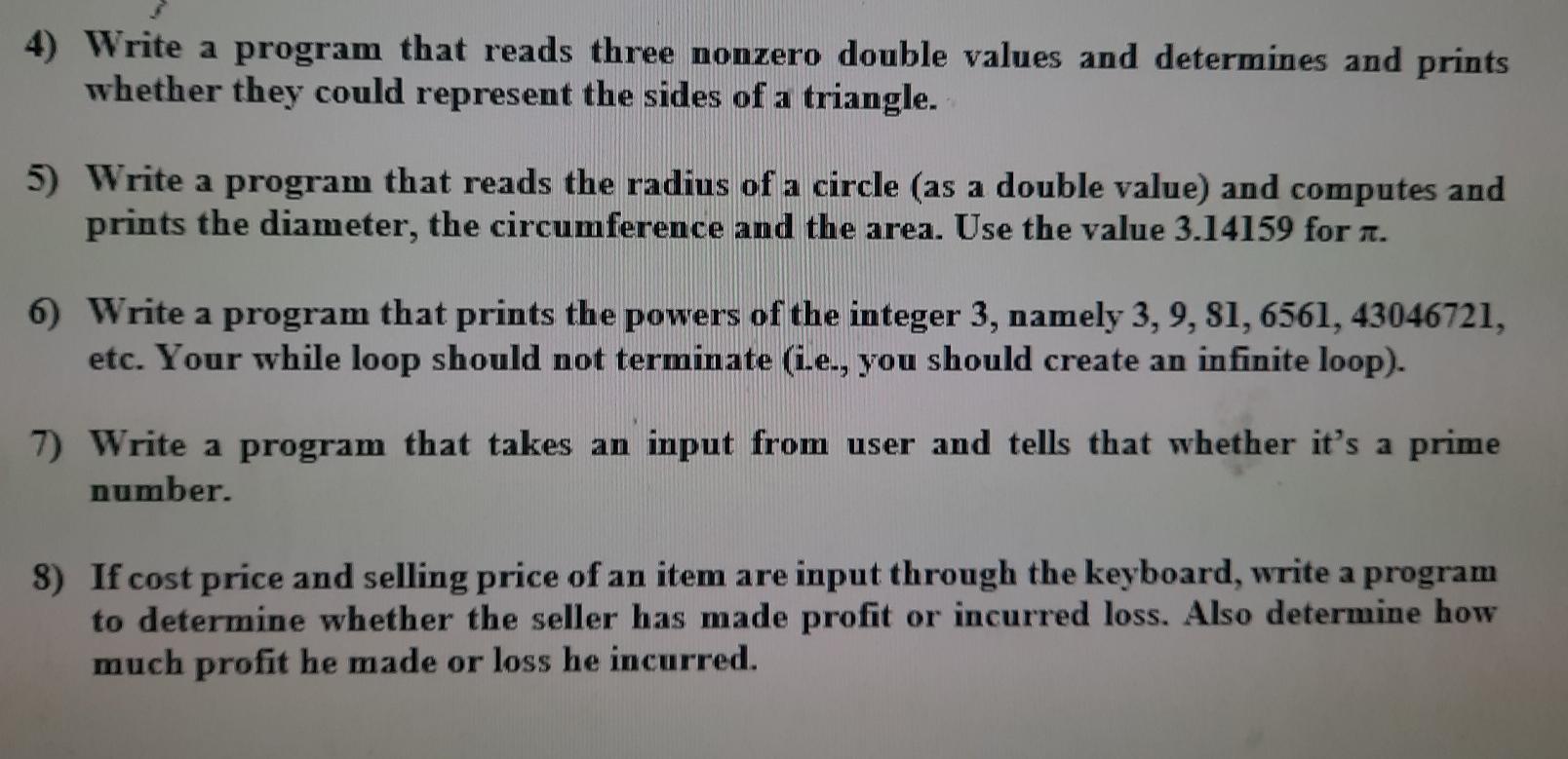 Solved 4) Write a program that reads three nonzero double | Chegg.com
