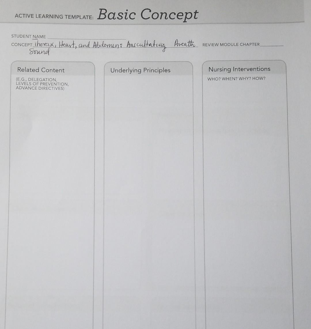 Solved ACTIVE LEARNING TEMPLATE: Basic Concept STUDENT NAME | Chegg.com