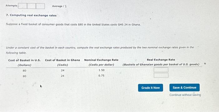 Solved 7. Computing real exchange rates Suppose a fxed | Chegg.com