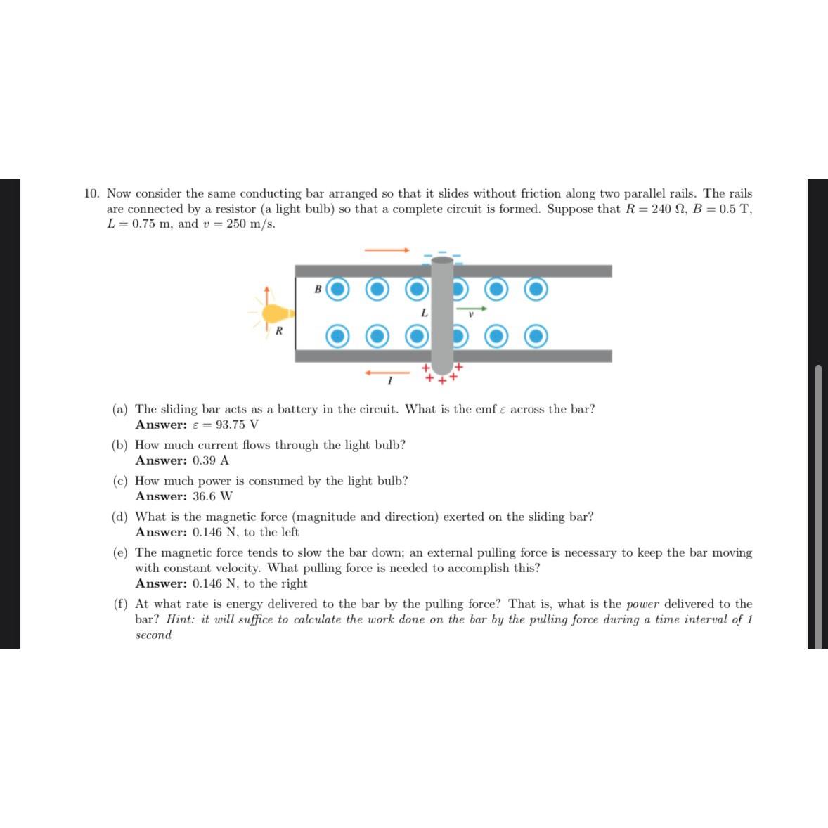 Solved Now consider the same conducting bar arranged so that | Chegg.com