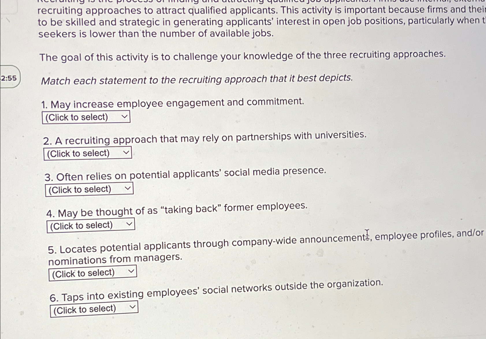 Solved recruiting approaches to attract qualified | Chegg.com