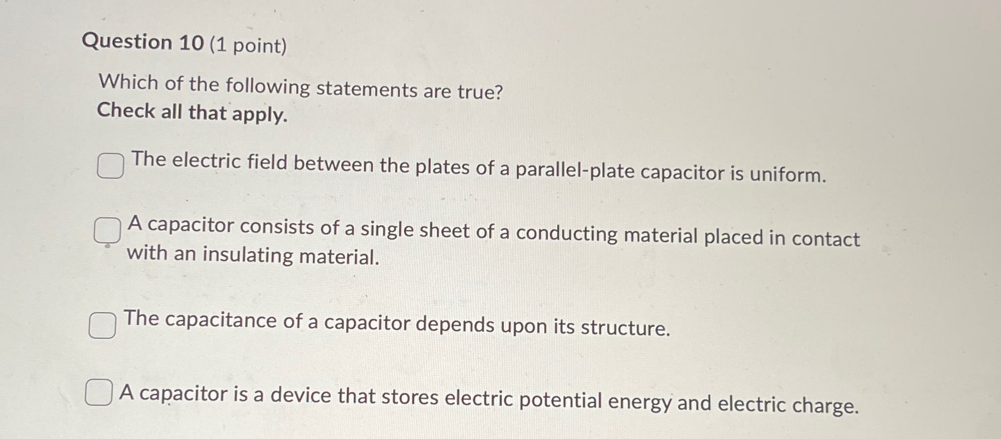 Solved Question 10 (1 ﻿point)Which of the following | Chegg.com