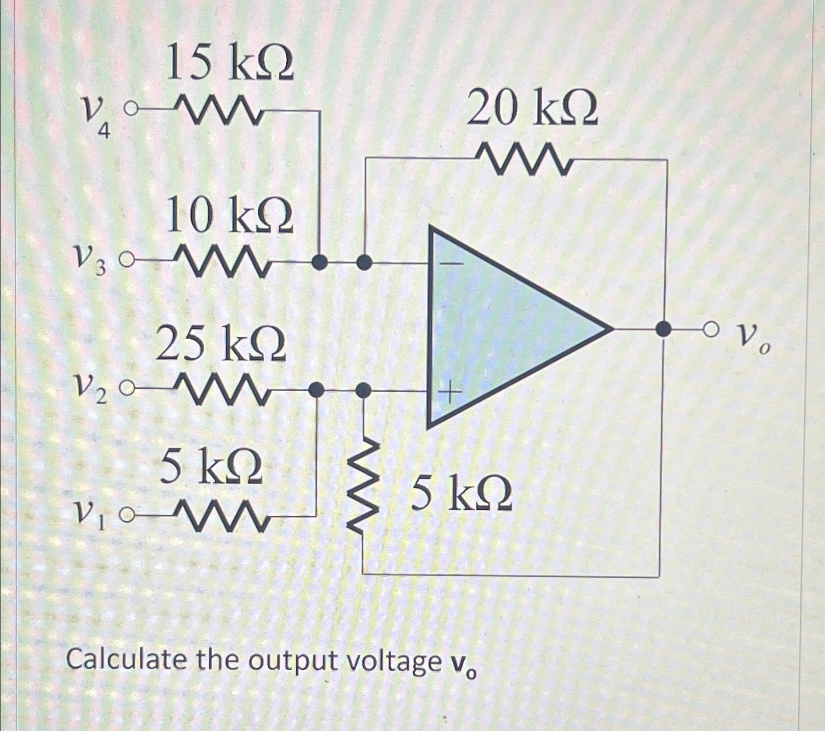 Calculate the output voltage vo | Chegg.com Calculate the output voltage vo | Chegg.com