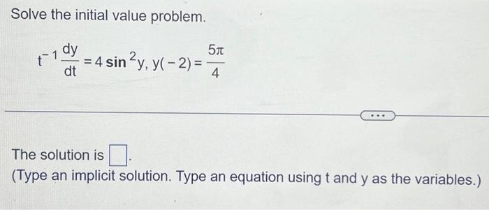 Solved Solve the initial value problem. | Chegg.com