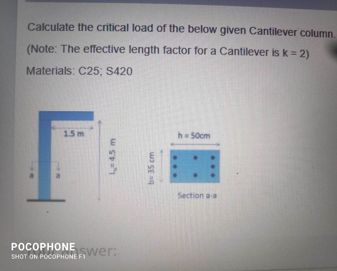 Solved Calculate the critical load of the below given | Chegg.com