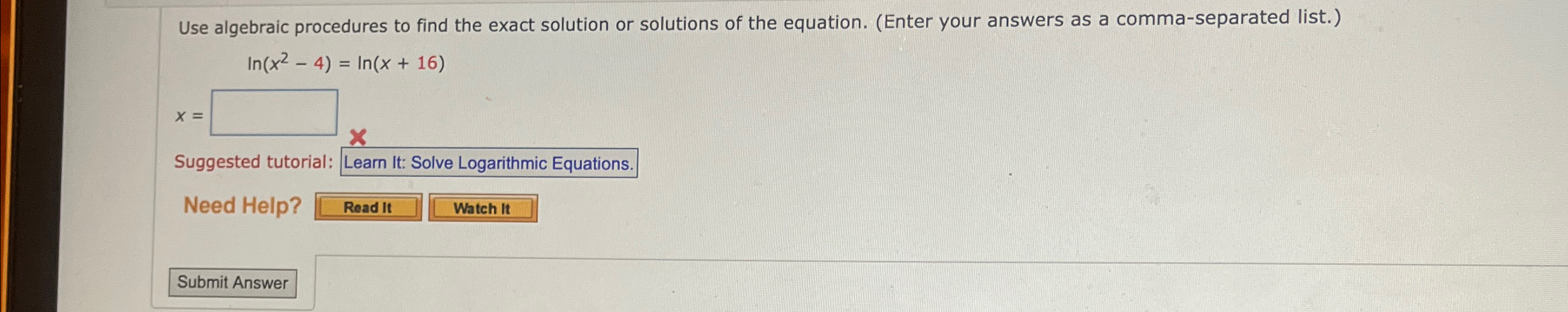 Solved Use algebraic procedures to find the exact solution | Chegg.com