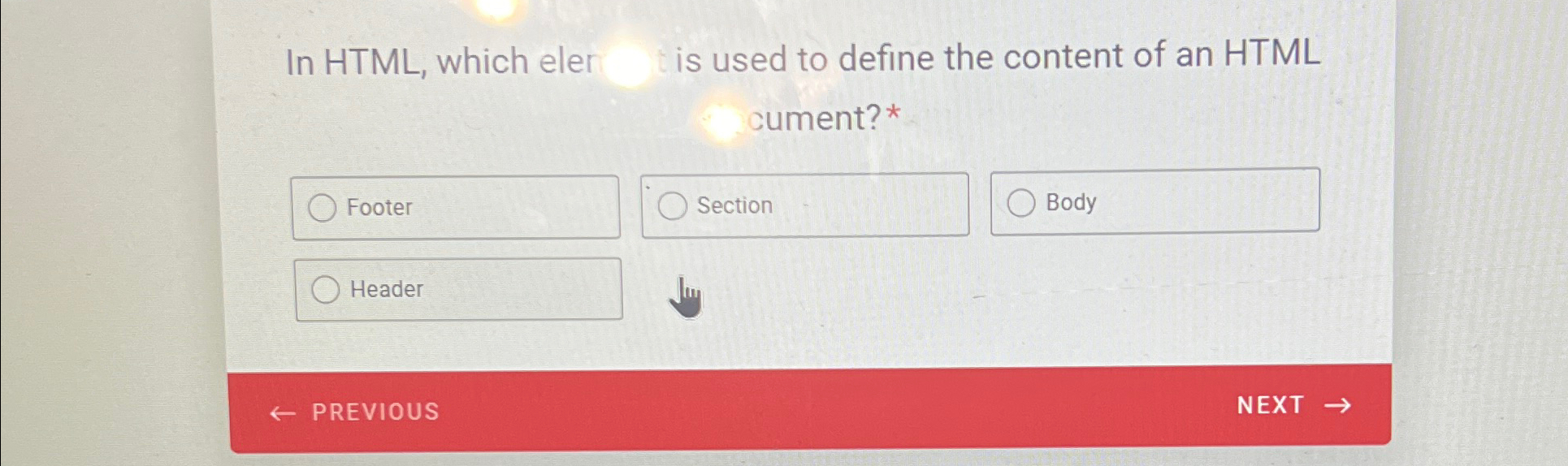 Solved In HTML, ﻿which eler is used to define the content of | Chegg.com