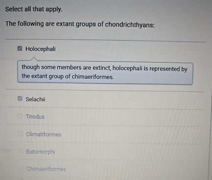 Solved Select all that apply.The following are extant groups | Chegg.com
