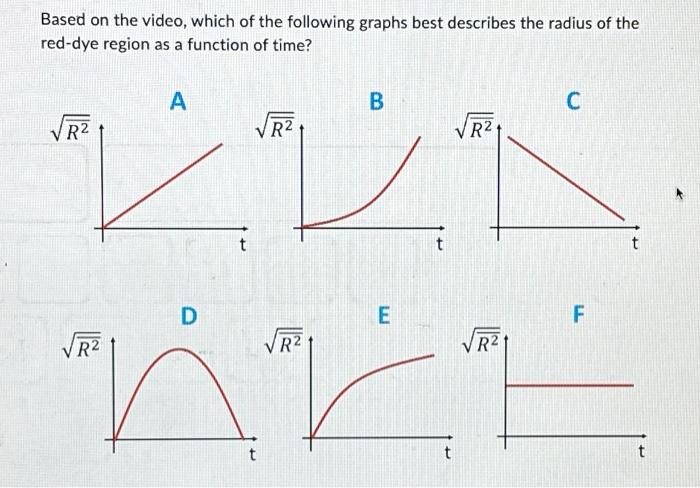 Solved The video shows a time-lapse of red food colouring | Chegg.com