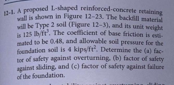 Solved 12-1. A proposed L-shaped reinforced-concrete | Chegg.com