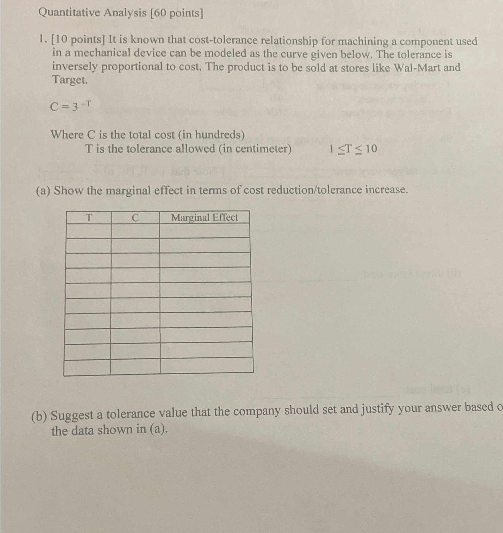 Solved Quantitative Analysis [60 ﻿points][10 ﻿points] ﻿It is | Chegg.com