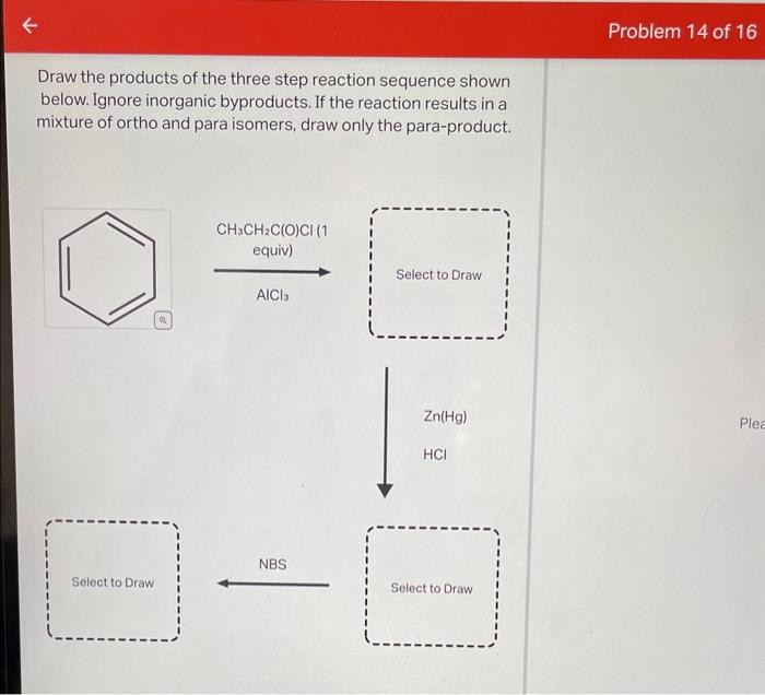 Solved Draw the products of the two step reaction sequence | Chegg.com