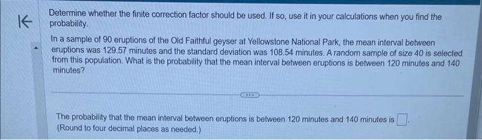 Solved Determine Whether The Finite Correction Factor Should