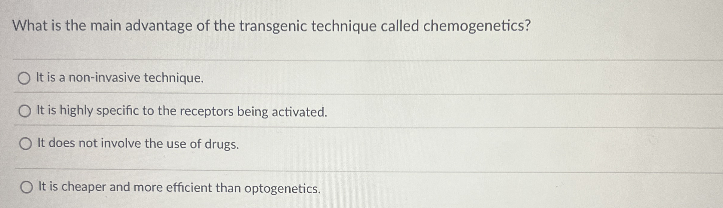 Solved What is the main advantage of the transgenic | Chegg.com