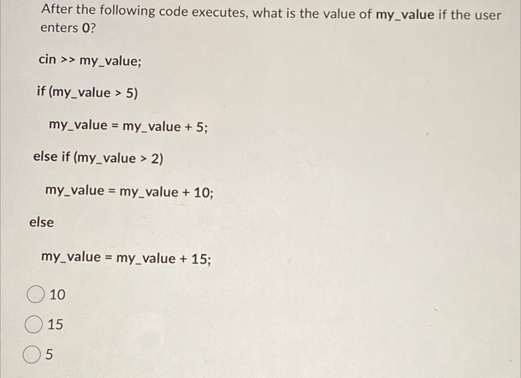 Solved After the following code executes, what is the value | Chegg.com