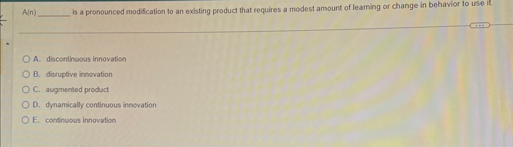 Solved A(n) ﻿is a pronounced modification to an existing | Chegg.com