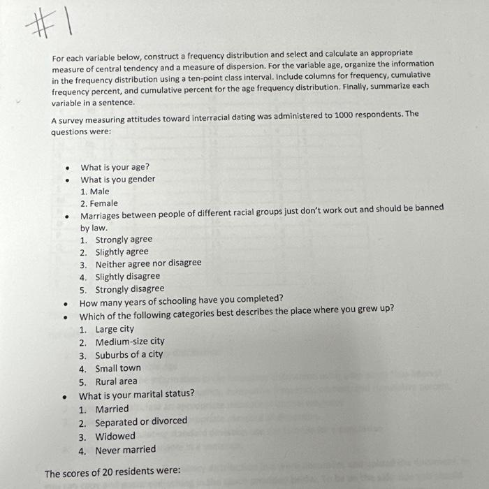 Solved For each variable below, construct a frequency | Chegg.com