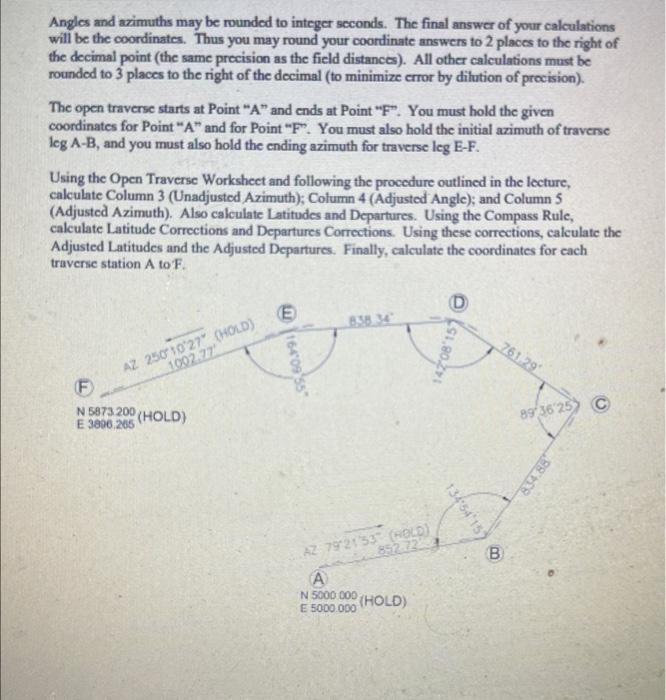 Downlosd the Open Traverse Worksheet from | Chegg.com