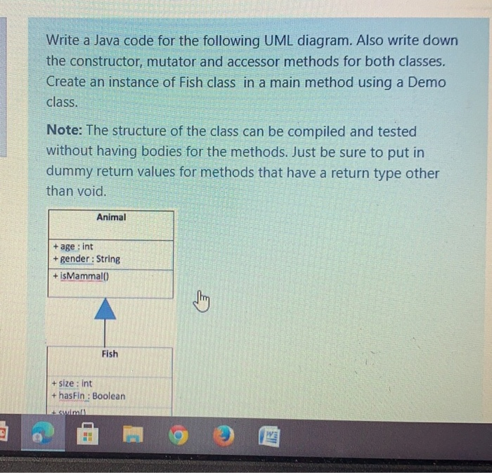 Solved Write a Java code for the following UML diagram. Also | Chegg.com