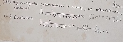 Solved Advanced level maths integration | Chegg.com