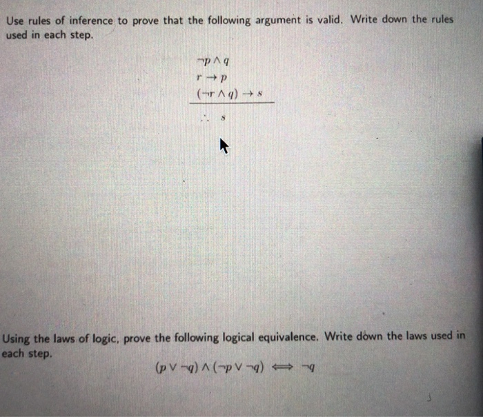 Solved Use rules of inference to prove that the following | Chegg.com