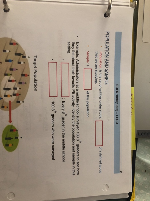 Solved Leno 43 EDFN 1090(1092) - LEC.4 POPULATION AND SAMPLE | Chegg.com