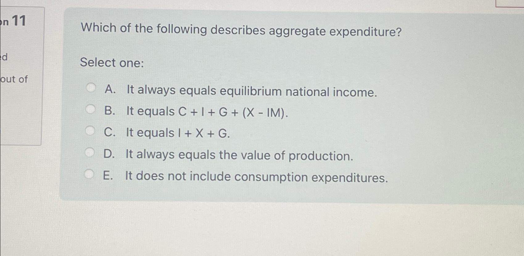 Solved Which of the following describes aggregate | Chegg.com