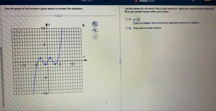 Solved Use the graph of the function f given below to answer | Chegg.com