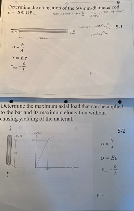 Solved Determine the elongation of the 50-mm-diameter rod. E | Chegg.com