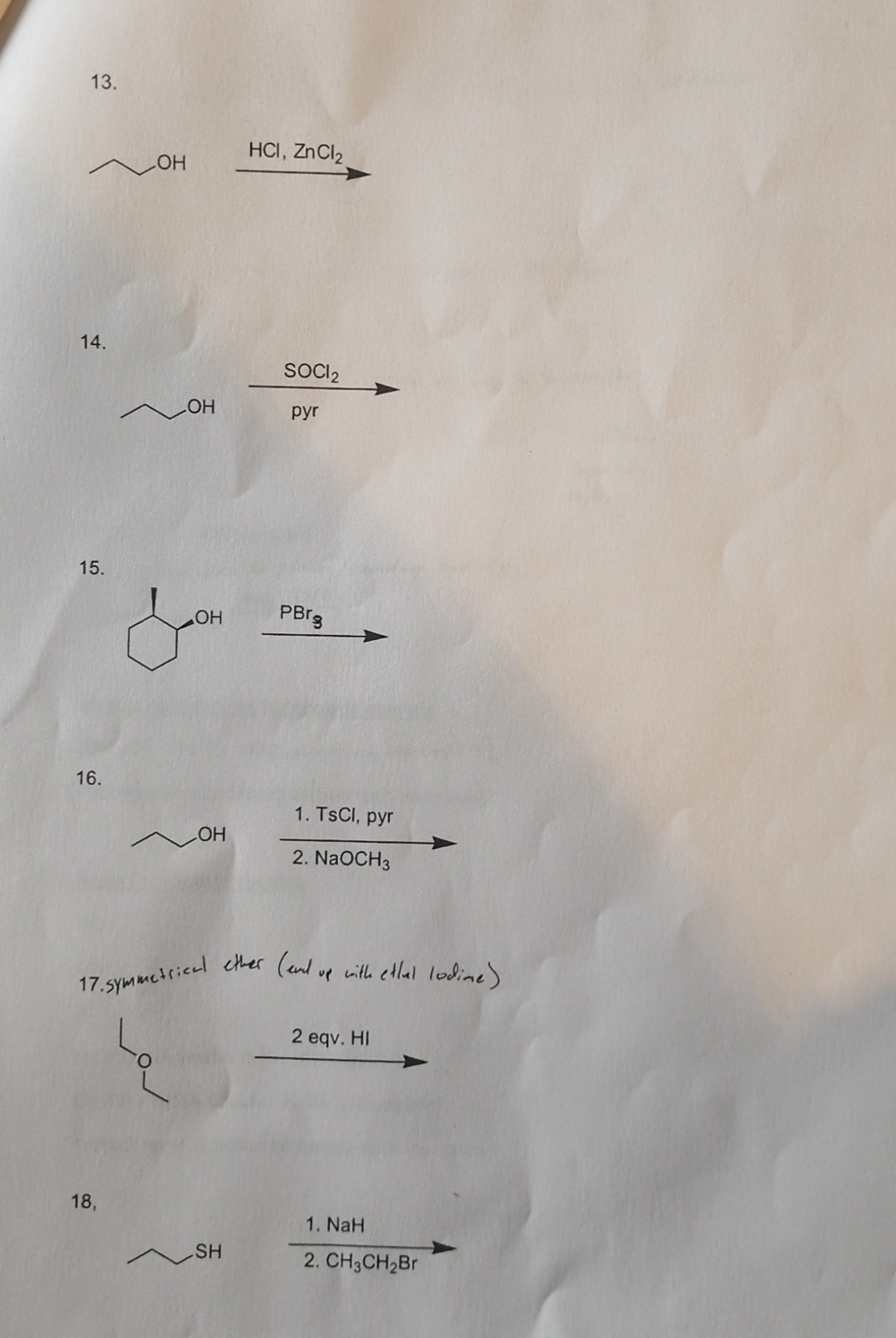 Solved Chapter 9 ﻿Alcohols, Ethers, Epoxides, Thiols, and | Chegg.com