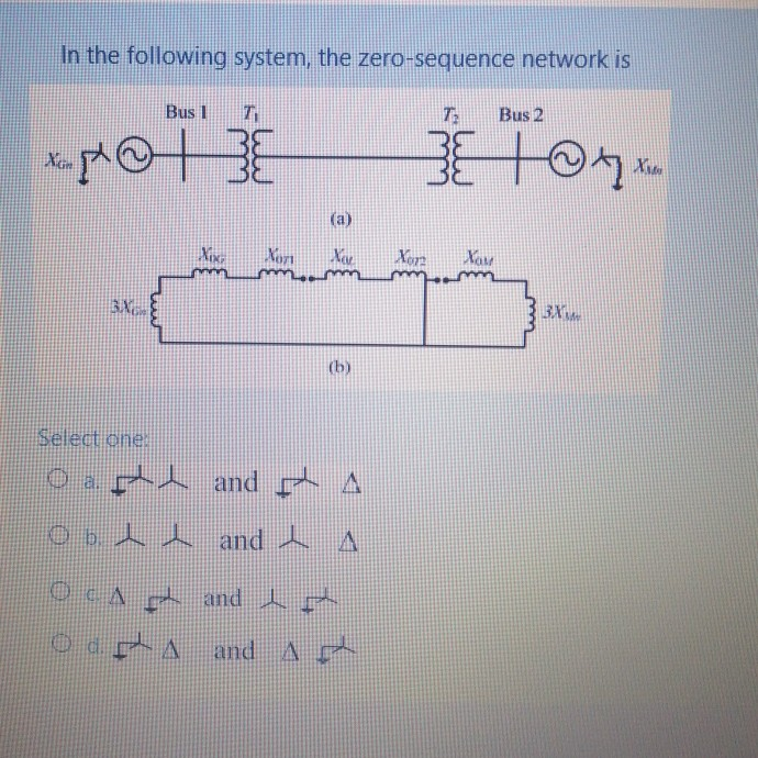 Solved In the following system, the zero-sequence network is | Chegg.com