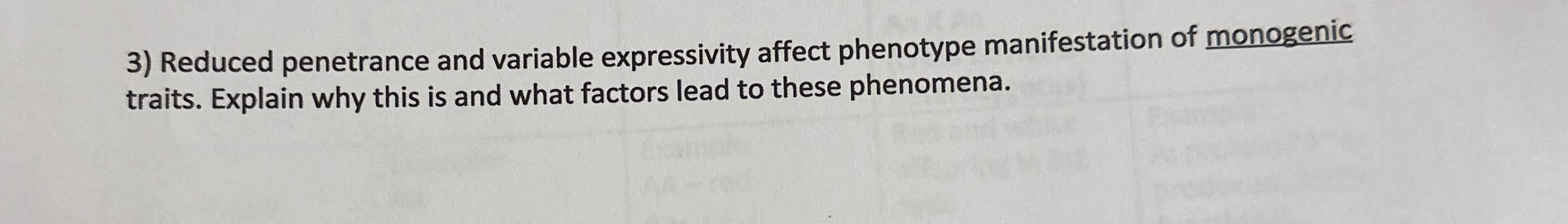 Solved Reduced penetrance and variable expressivity affect | Chegg.com