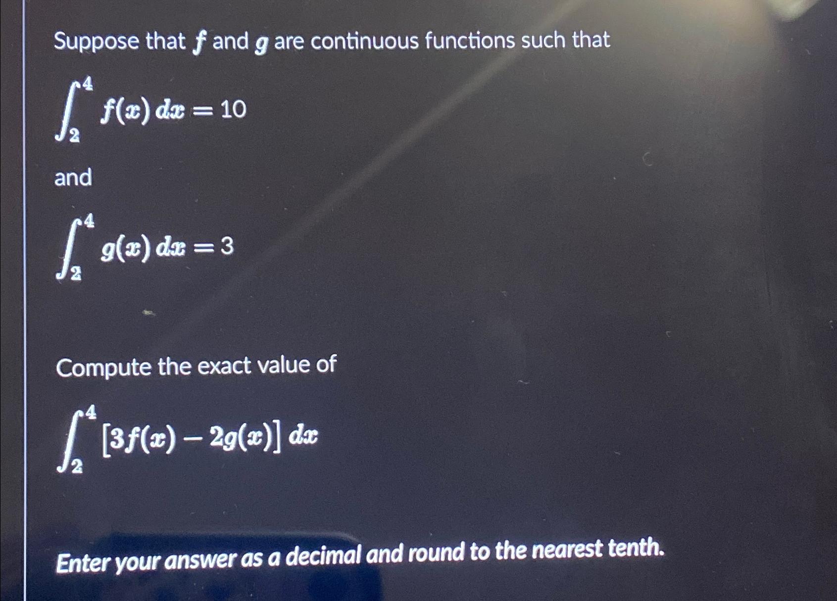 Solved Suppose that f ﻿and g ﻿are continuous functions such | Chegg.com
