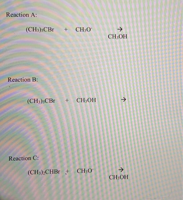 Solved Reaction A: (CH3)3CBr + CH30 CH OH Reaction B: | Chegg.com