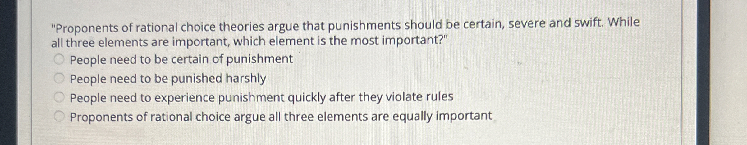 Solved "Proponents of rational choice theories argue that | Chegg.com