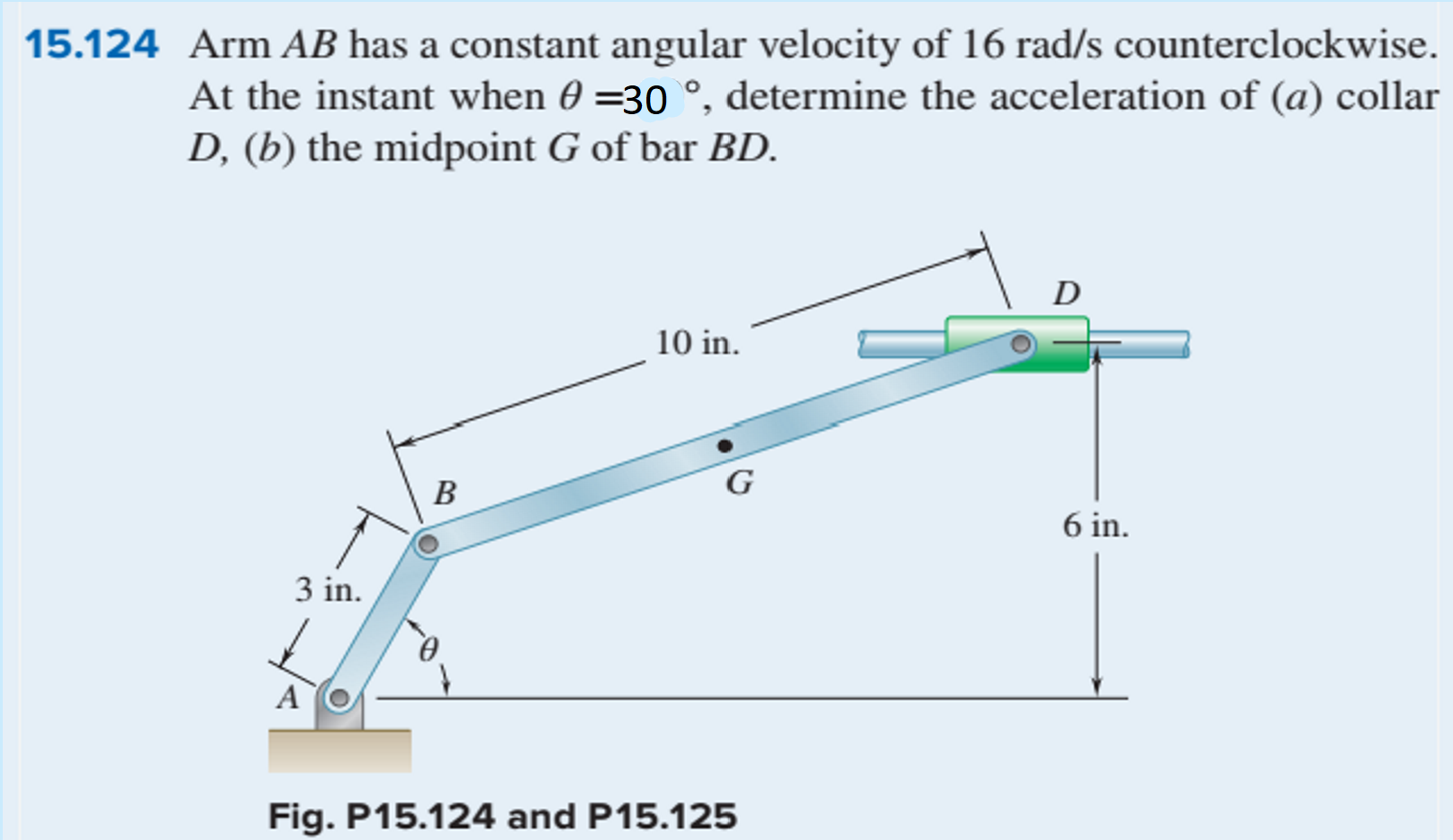 15.124 ﻿Arm AB ﻿has a constant angular velocity of | Chegg.com