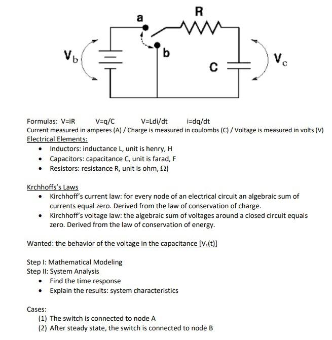 Solved Formulas: V=iRV=q/CV=Ldi/dti=dq/dt Current measured | Chegg.com