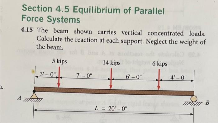 Solved Section 4.5 Equilibrium of Parallel Force Systems | Chegg.com