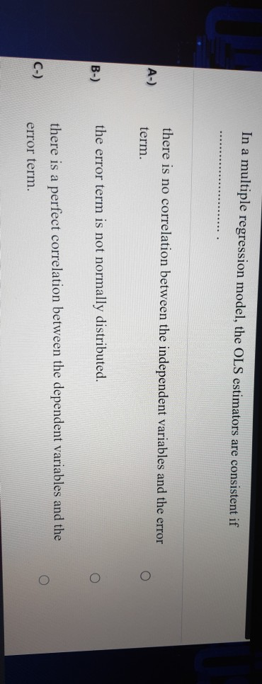 Solved In a multiple regression model, the OLS estimators | Chegg.com
