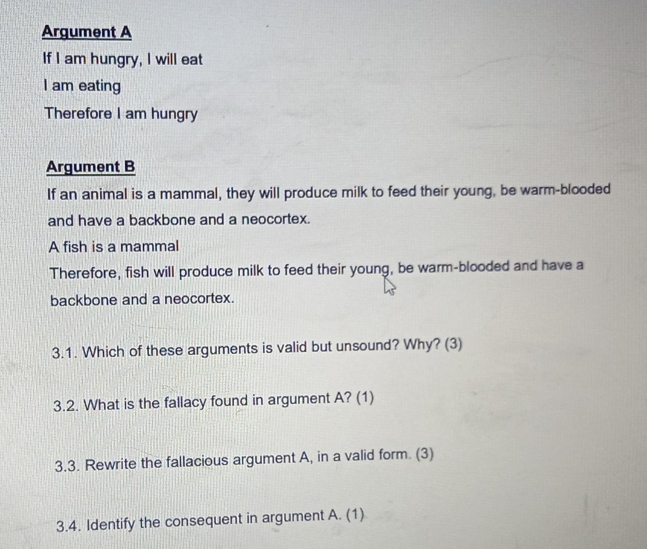 QUESTIONS 1. What do we mean when we say an argument | Chegg.com
