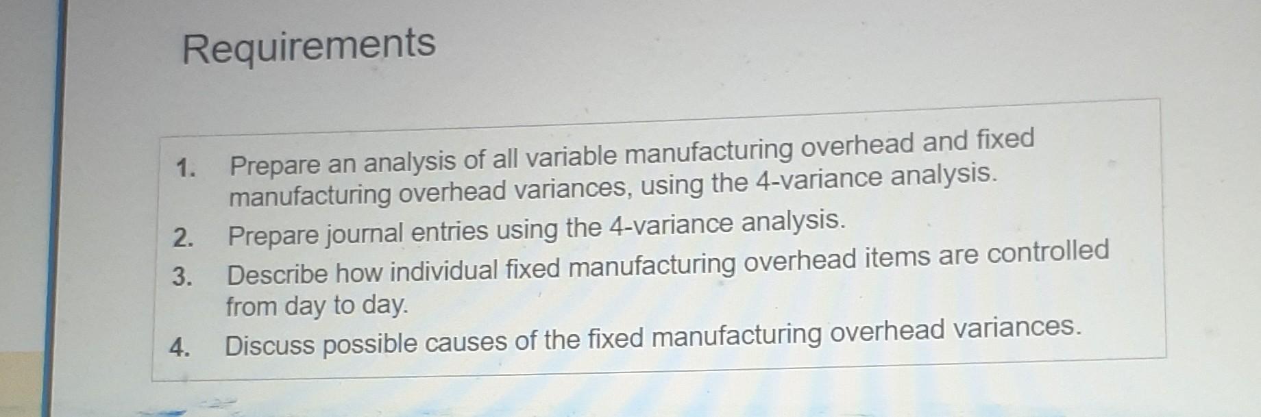 Solved Record the variable manufacturing overhead allocated. | Chegg.com
