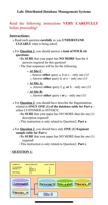 Solved Lab: Distributed Database Management Systems Read the | Chegg.com