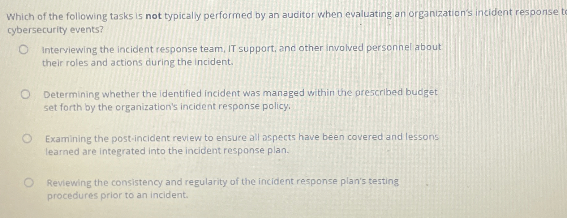 Solved Which of the following tasks is not typically | Chegg.com