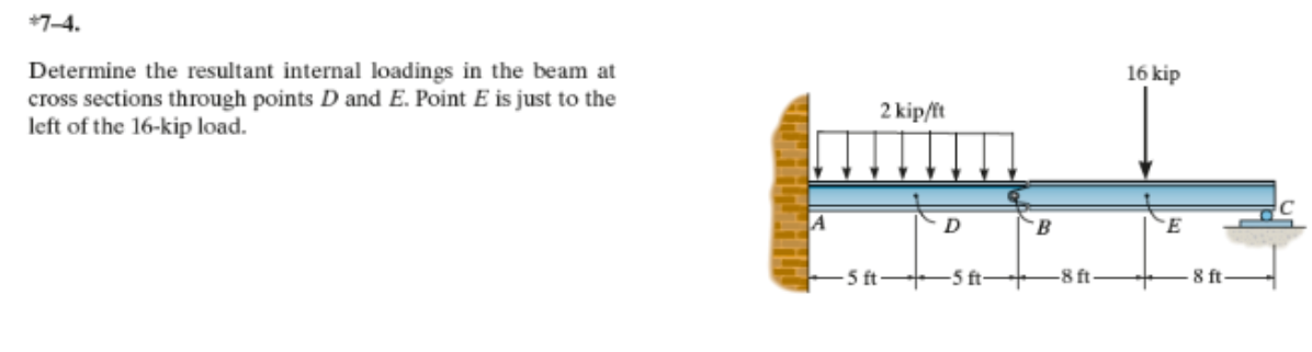 Solved \( * 7-4 \). ﻿Determine the resultant internal | Chegg.com