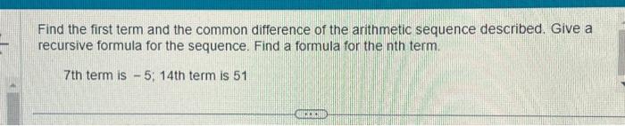 Solved Find the first term and the common difference of the | Chegg.com