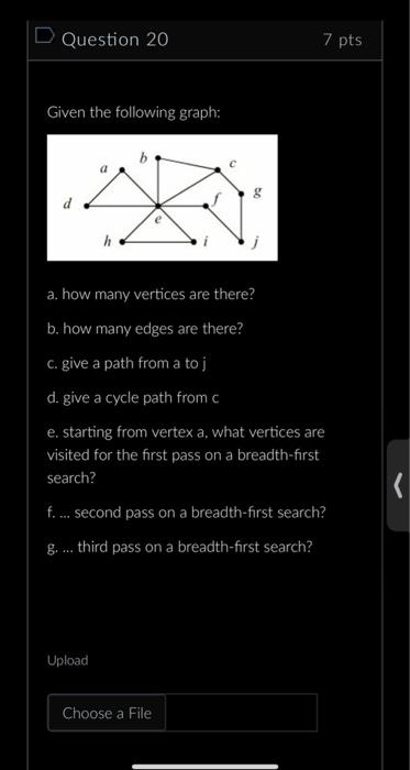 Solved Given the following graph: a. how many vertices are | Chegg.com